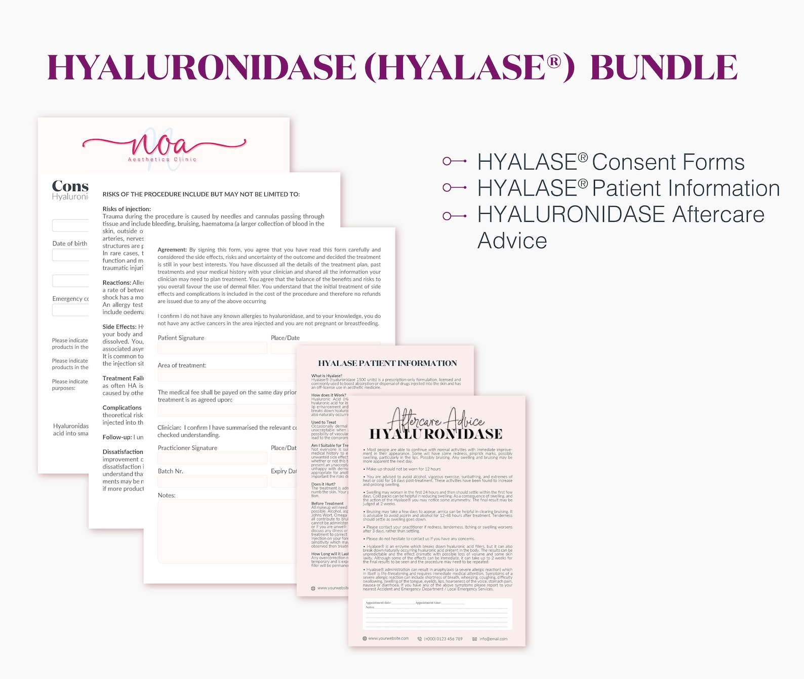 Hyaluronidase hyalase® Bundle. Hyalase Consent Form. Hyalase - Etsy Canada