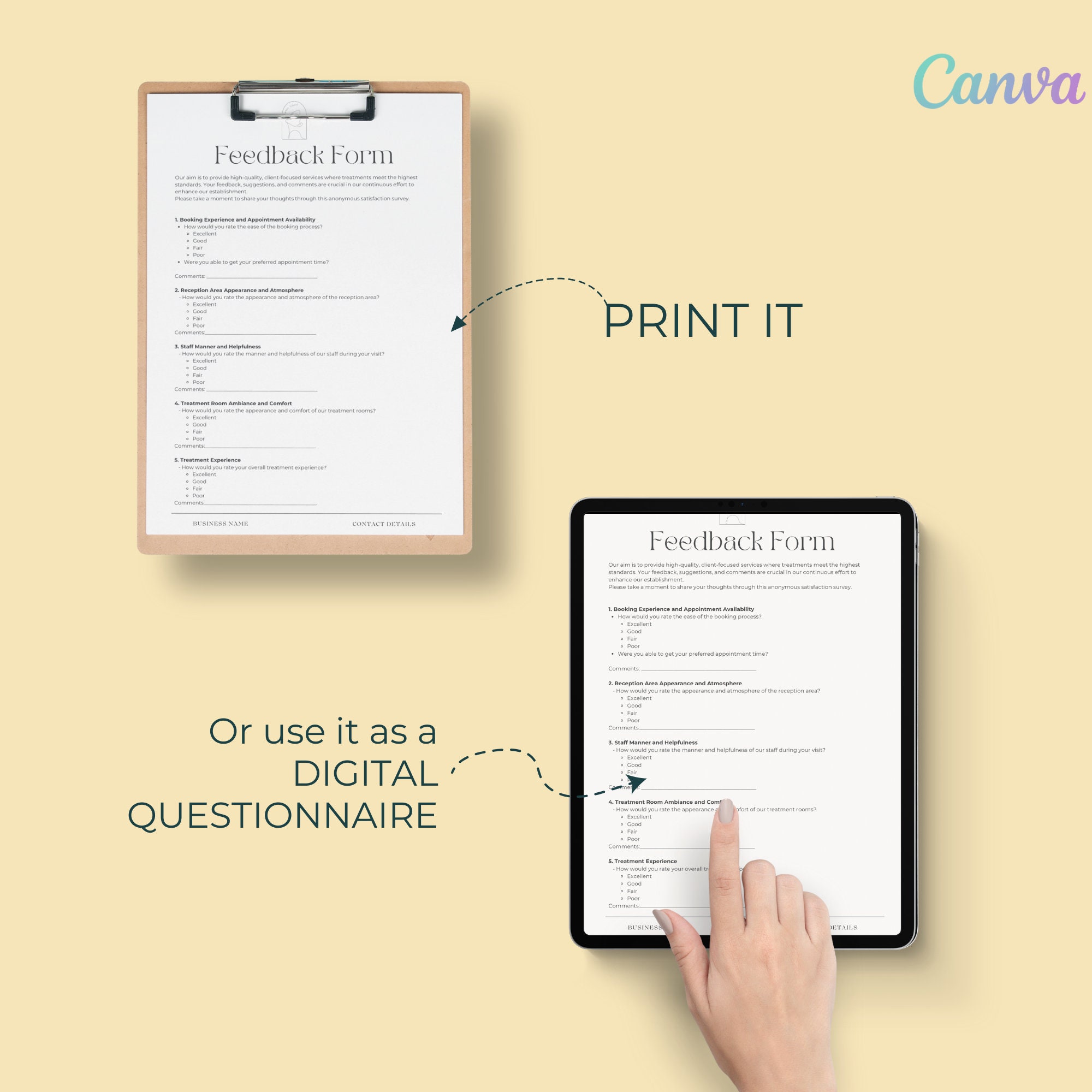 Customisable Feedback Form for Beauty Business. Printable & Editable ...