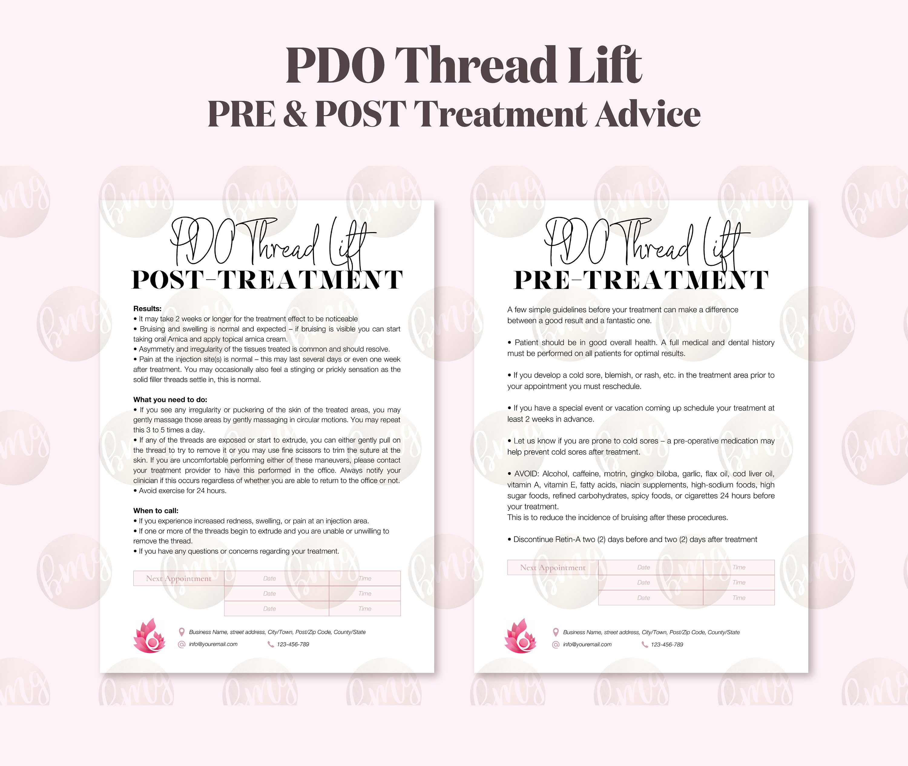 PDO Thread Lift Consultation Fully Editable Thread Lift - Etsy UK