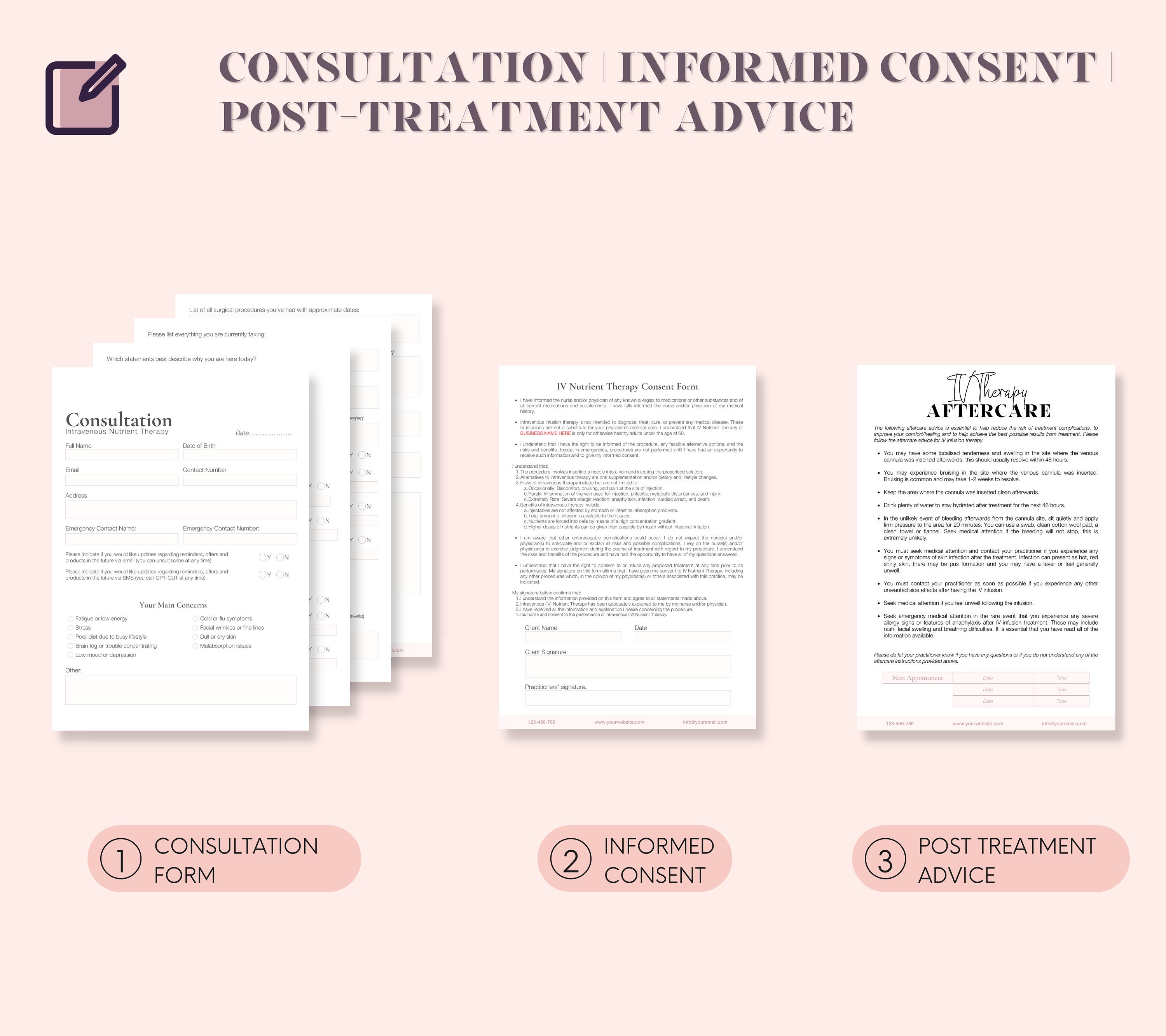 IV Nutrition Therapy Consent and Consultation Forms. Iv Drip Forms ...