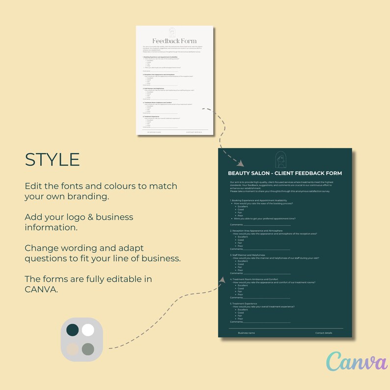 Customisable Feedback Form for Beauty Business. Printable & Editable ...