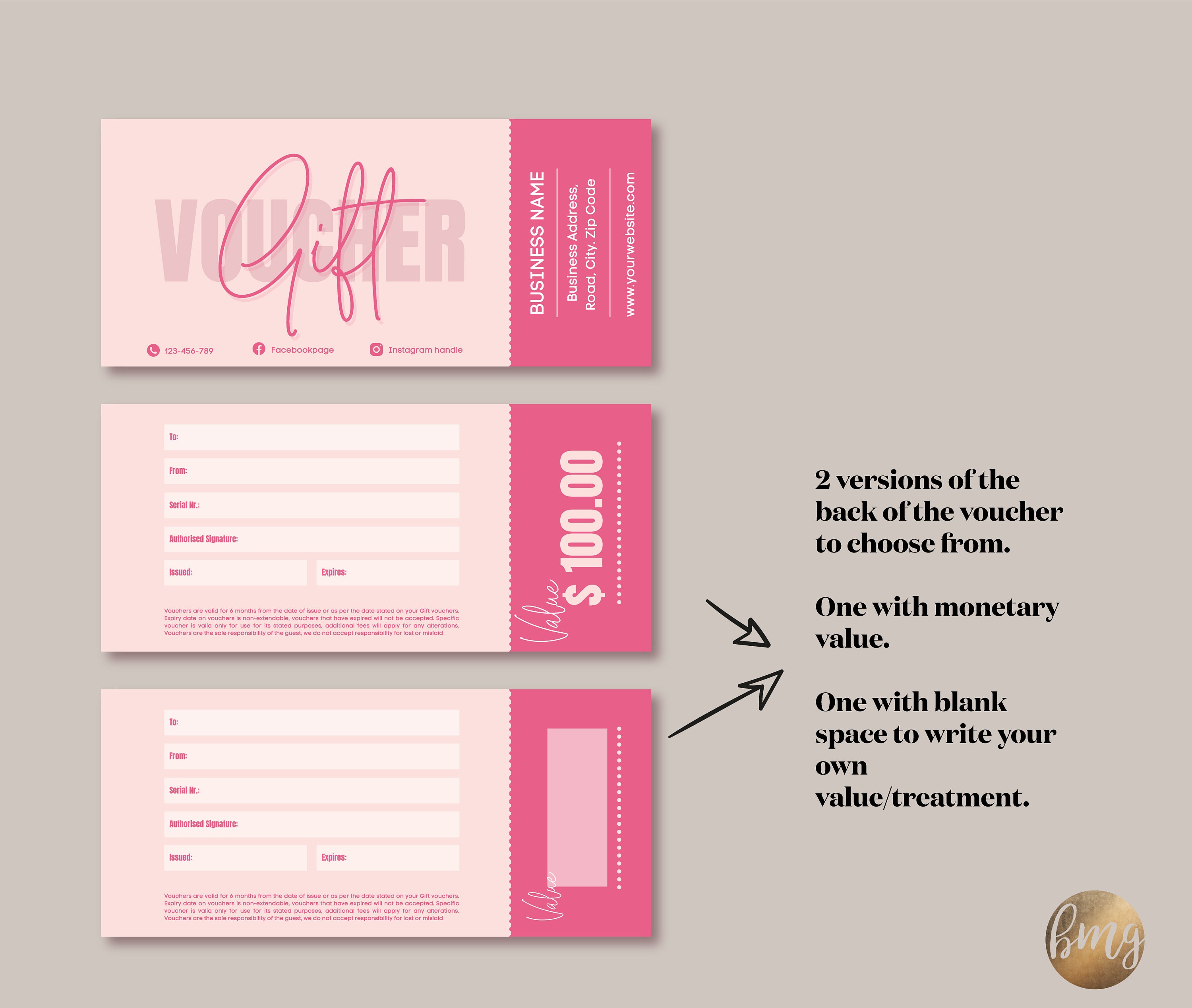 Editable Gift Card Template. Gift Certificate Template for Beauty Salon ...