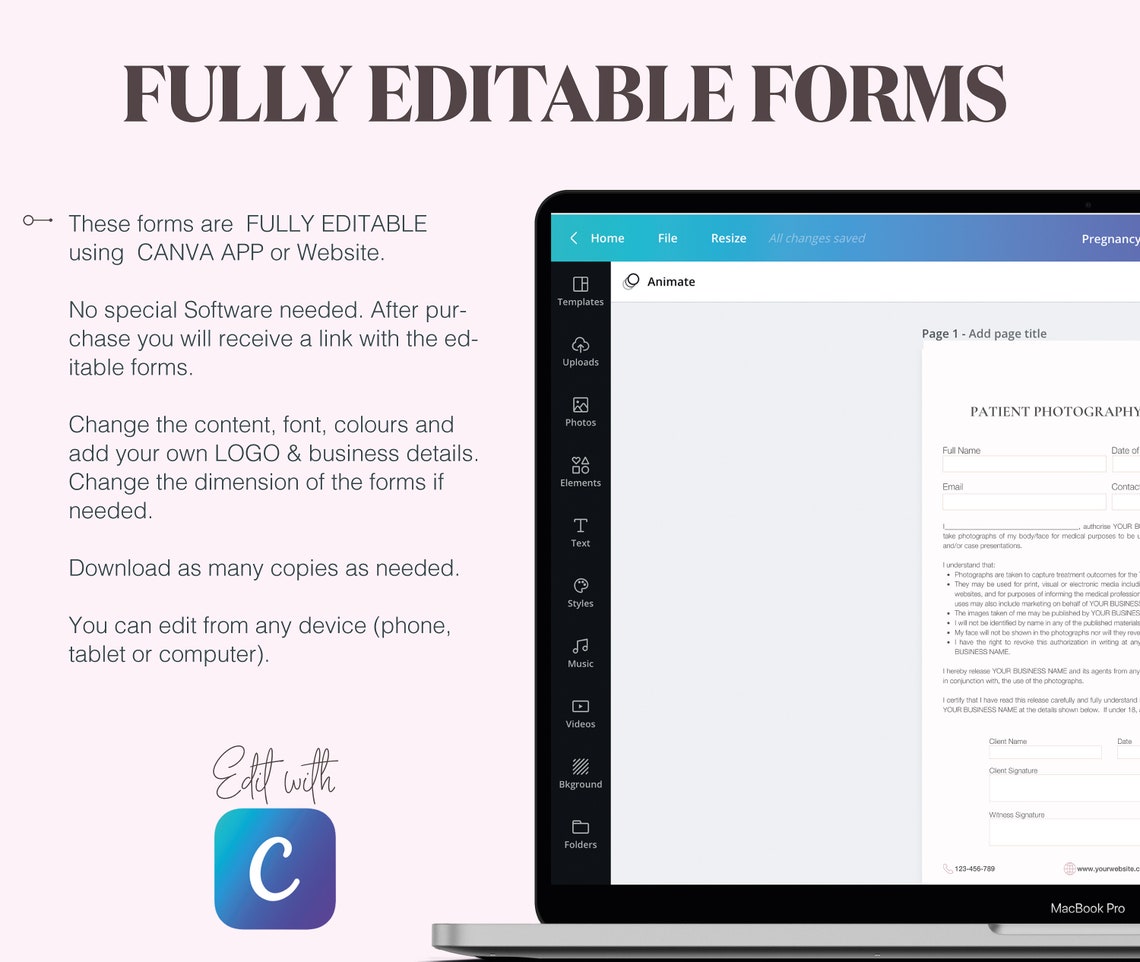 Photo & Video Release Form. Photo Consent Form for Beauty Salon ...