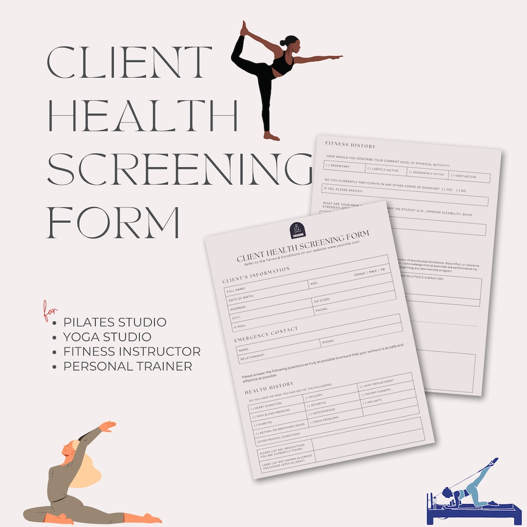 Comprehensive Health Screening Form Template for Fitness & Wellness ...