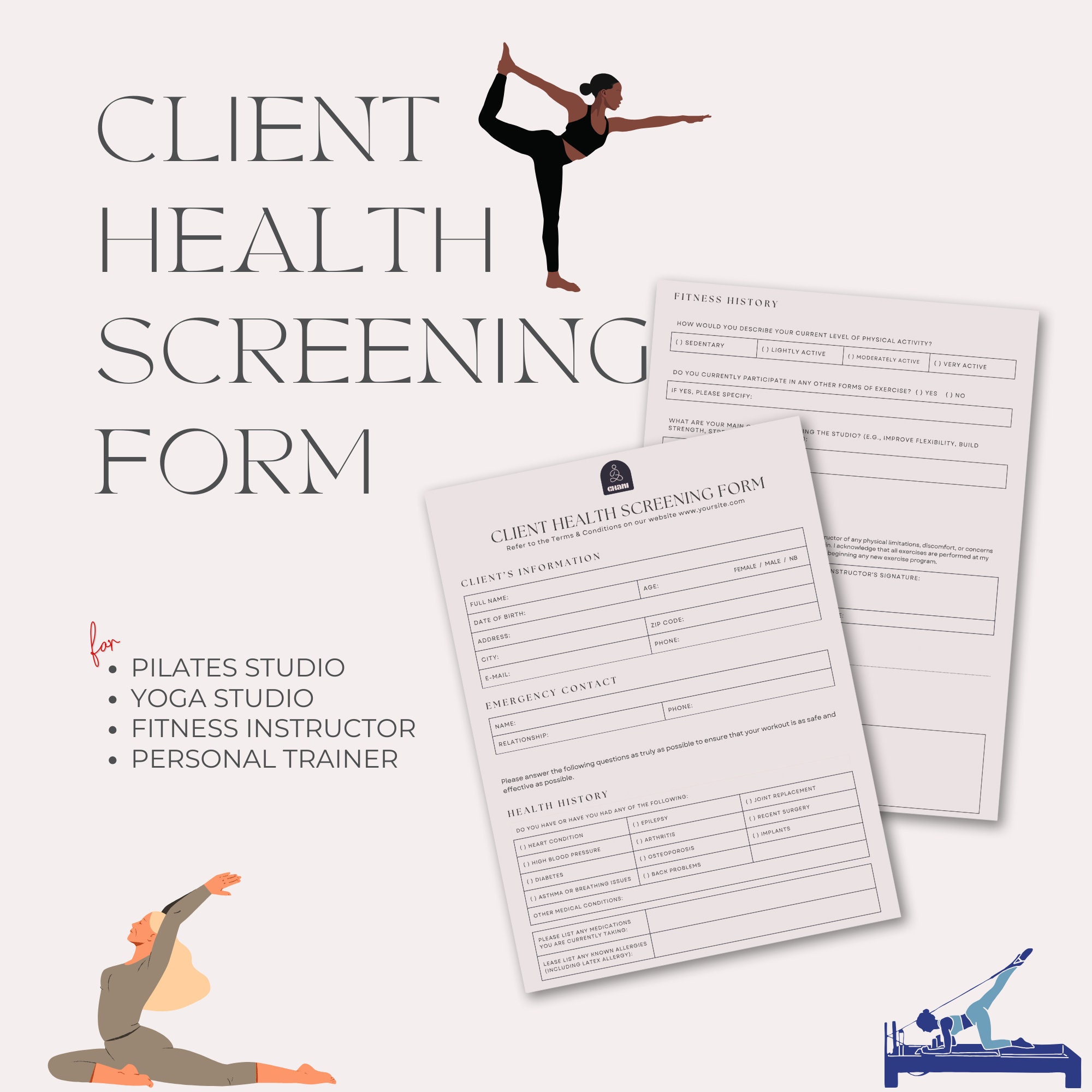 Comprehensive Health Screening Form Template for Fitness & Wellness ...