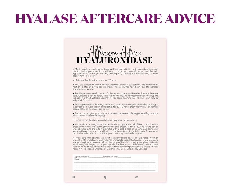 Hyaluronidase (hyalase®) Bundle. Hyalase Consent Form. Hyalase After ...