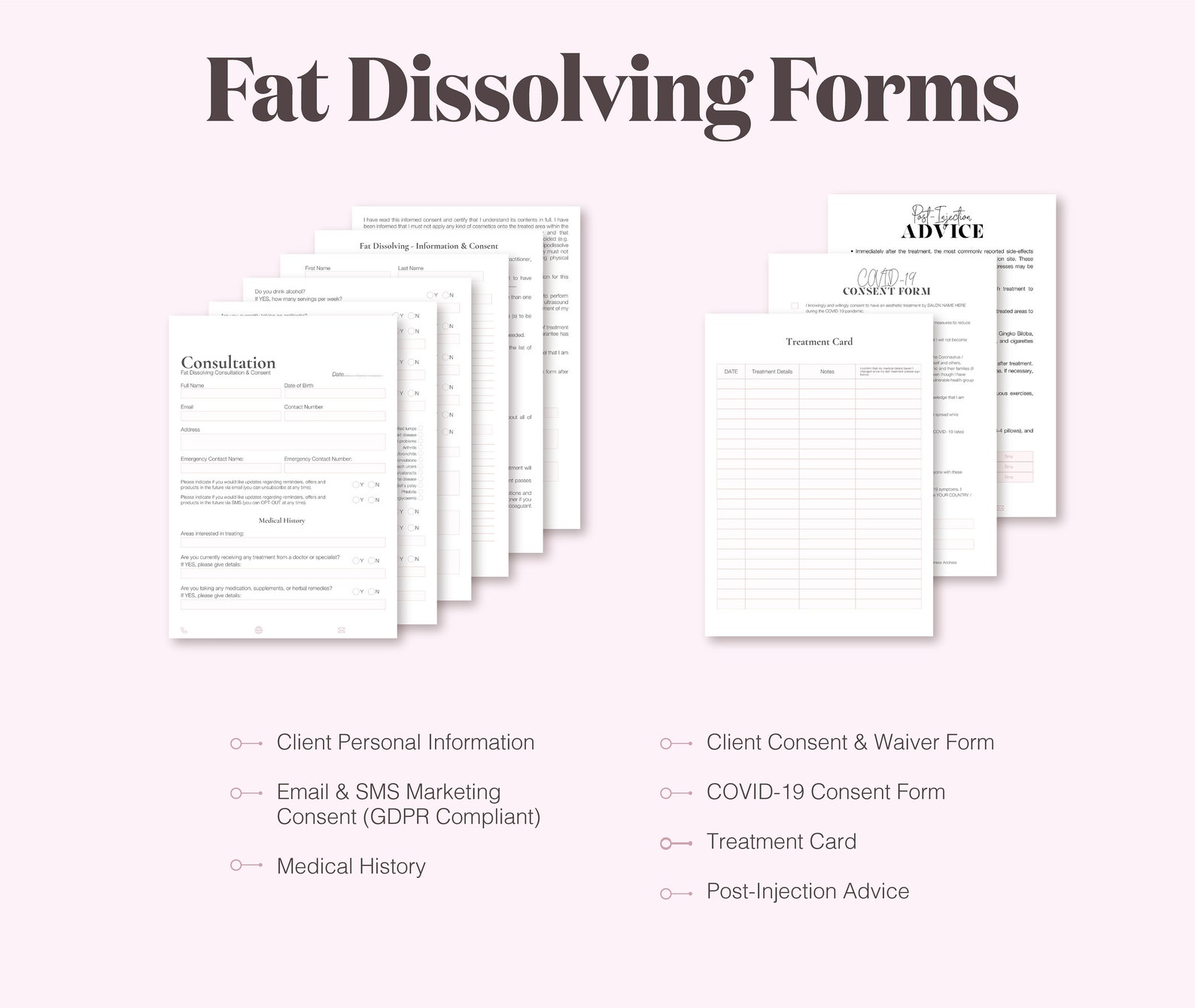 Fat Dissolving Consent Form **FULLY EDITABLE** Lipodissolve Consent ...