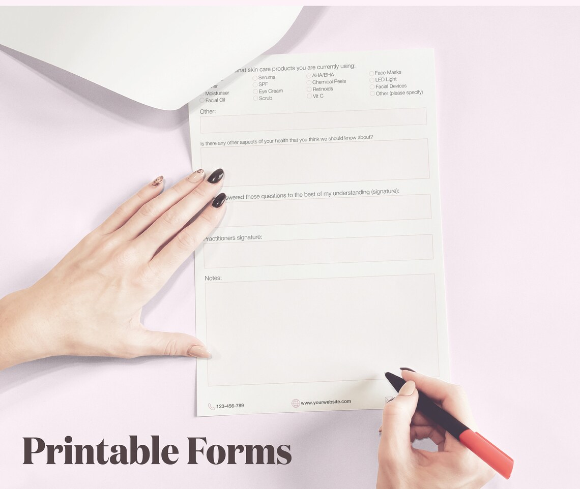 LED Light Therapy Consent Form Fully Editable LED Consultation Form ...