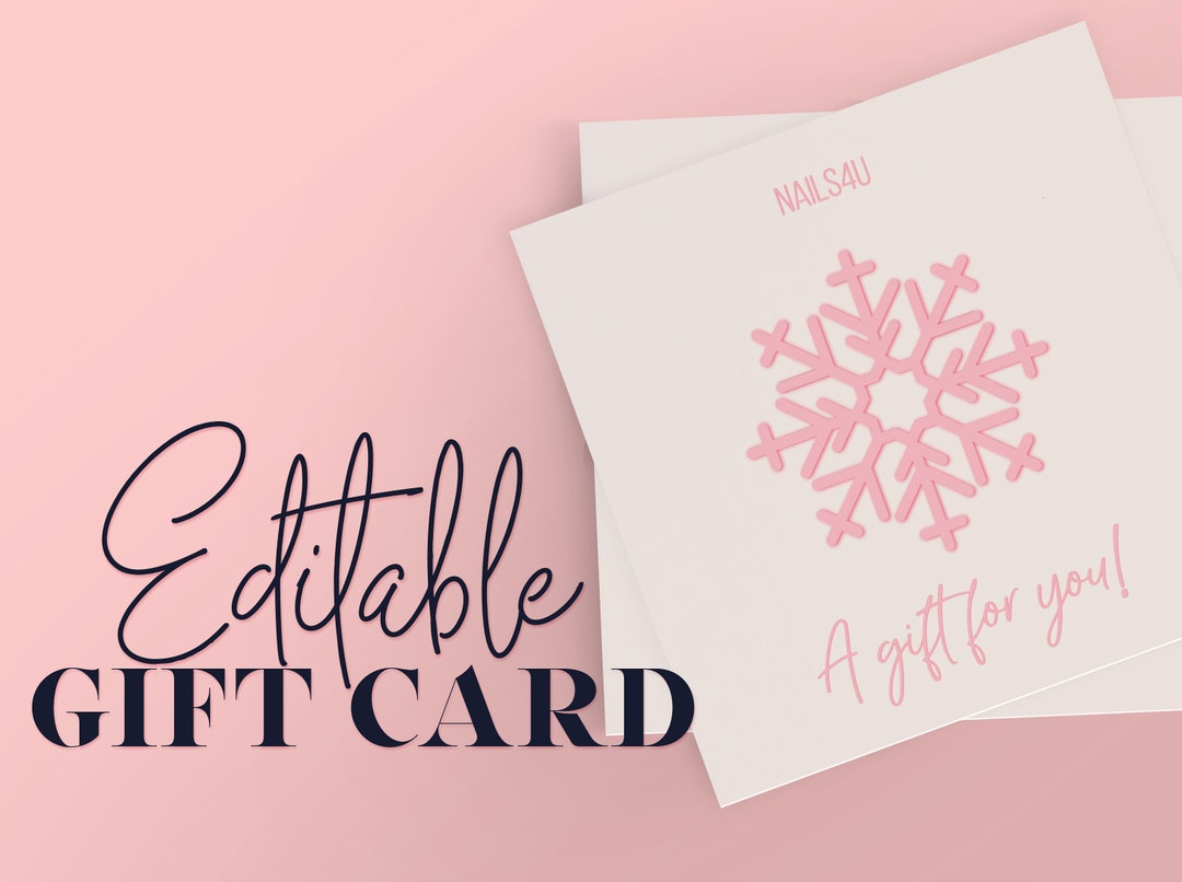 DIY Gift Card. Editable Gift Card/gift Voucher for Christmas & Holiday ...
