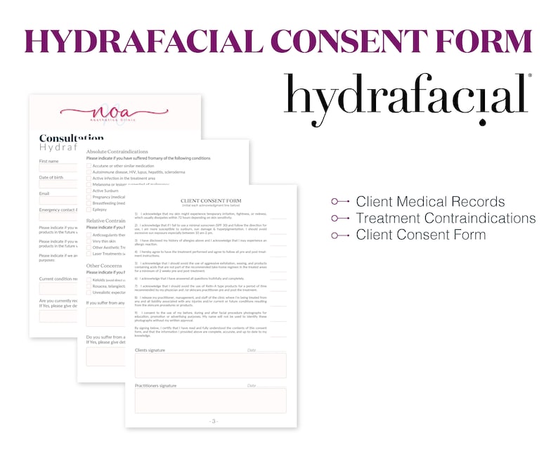 Printable Hydrafacial Consent Form - Printable Forms Free Online