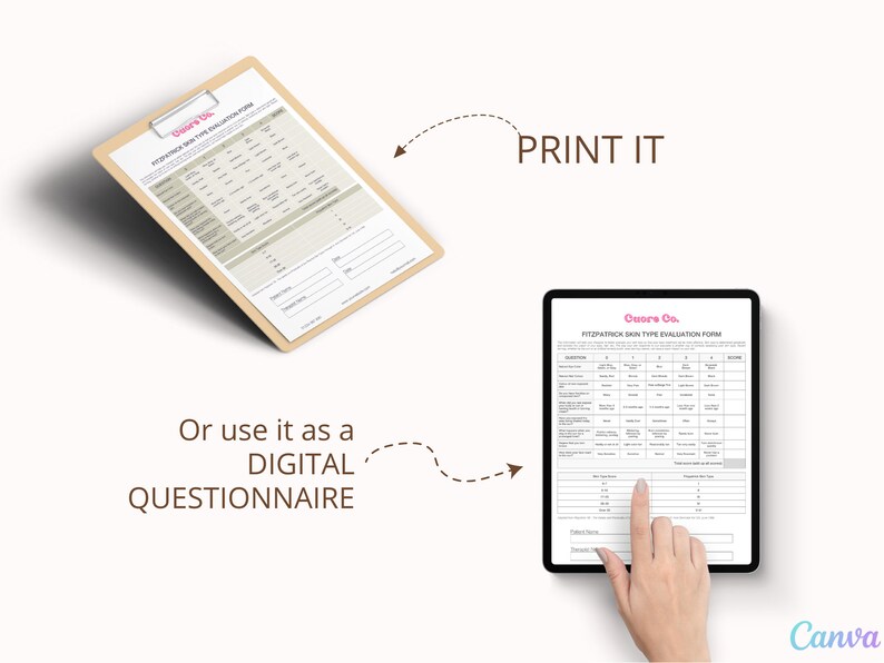 Fitzpatrick Skin Type Evaluation Form. Skin Type Questionnaire. Laser ...