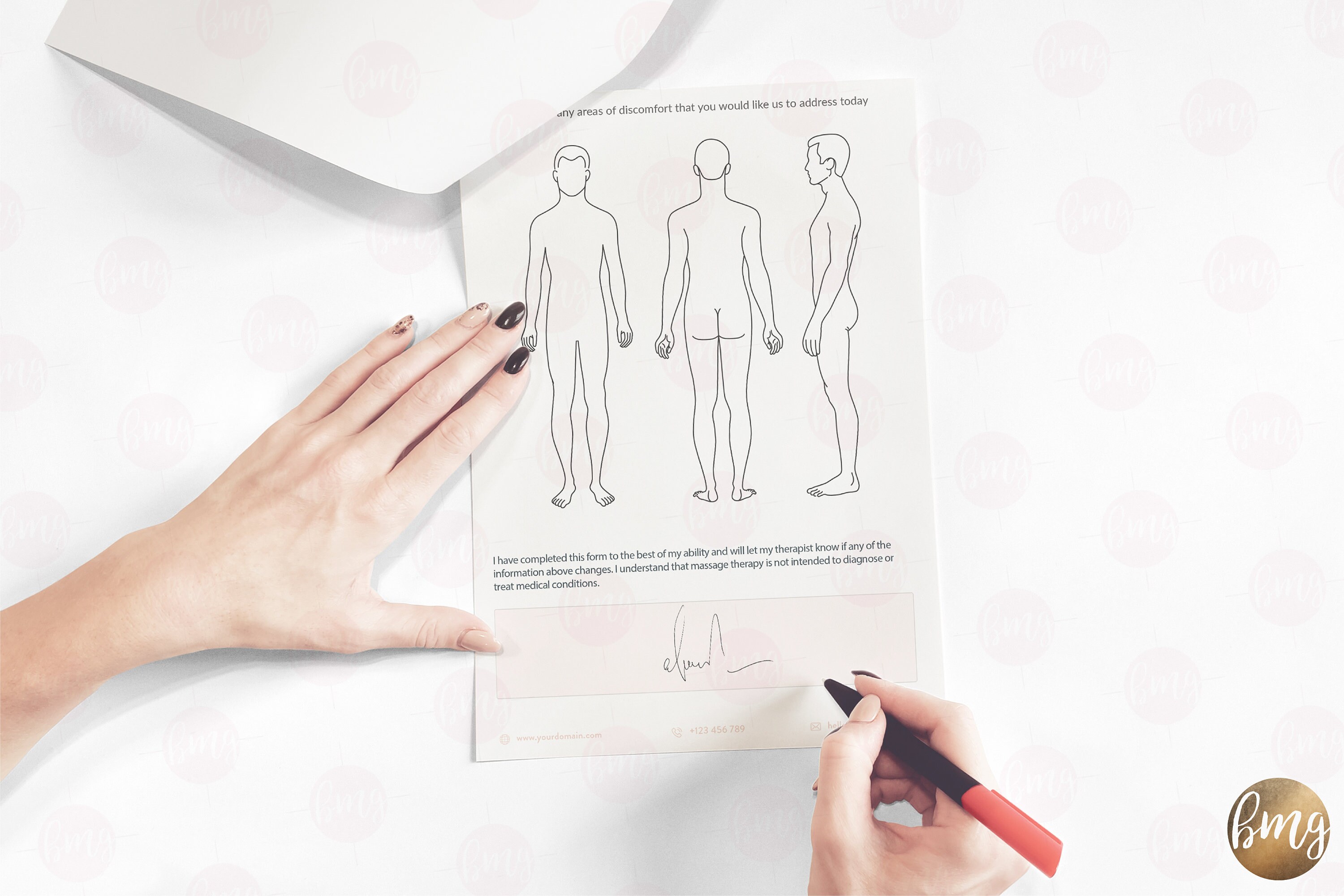 Massage Therapy Client Consultation Form. Hot Stones, Swedish, Head ...