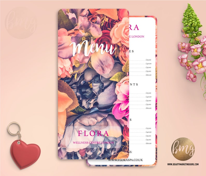 Custom Made Price List/menu Designed to Your Requirements. Salon, SPA ...