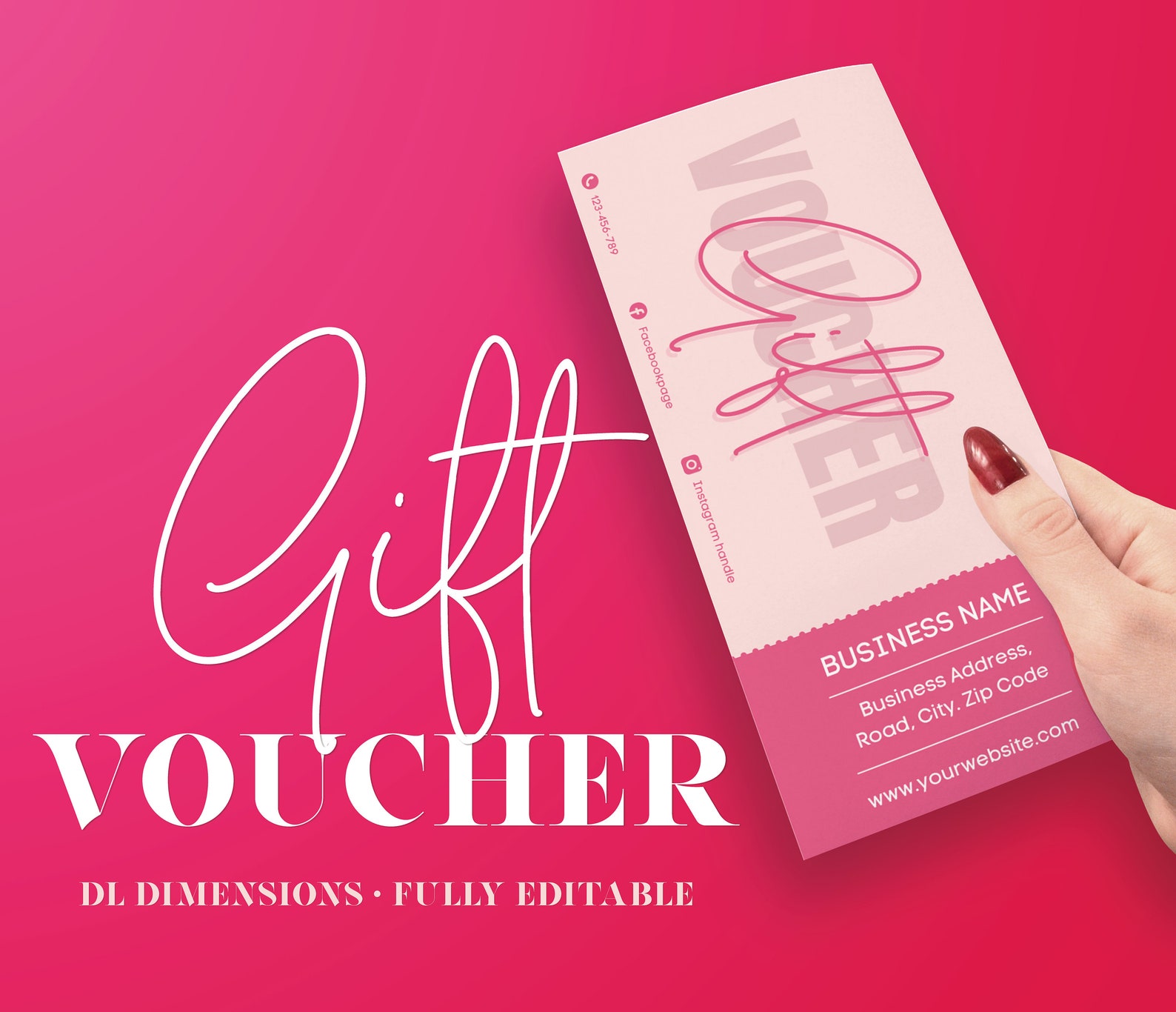 Editable Gift Card Template. Gift Certificate Template for Beauty Salon ...