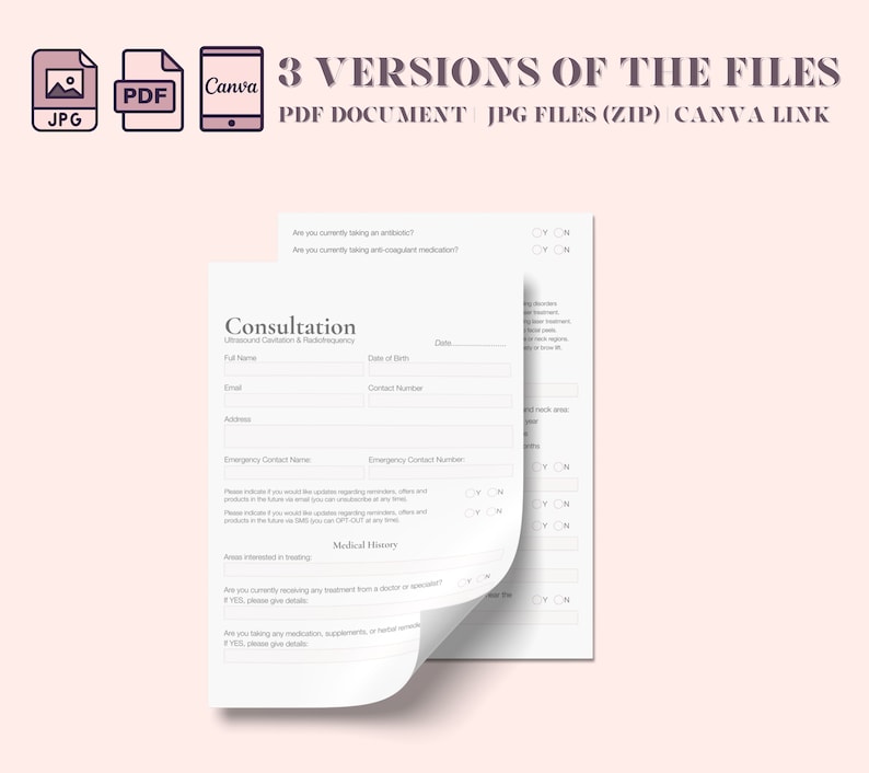 Radio Frequency Consent & Consultation Forms. Client Intake - Etsy