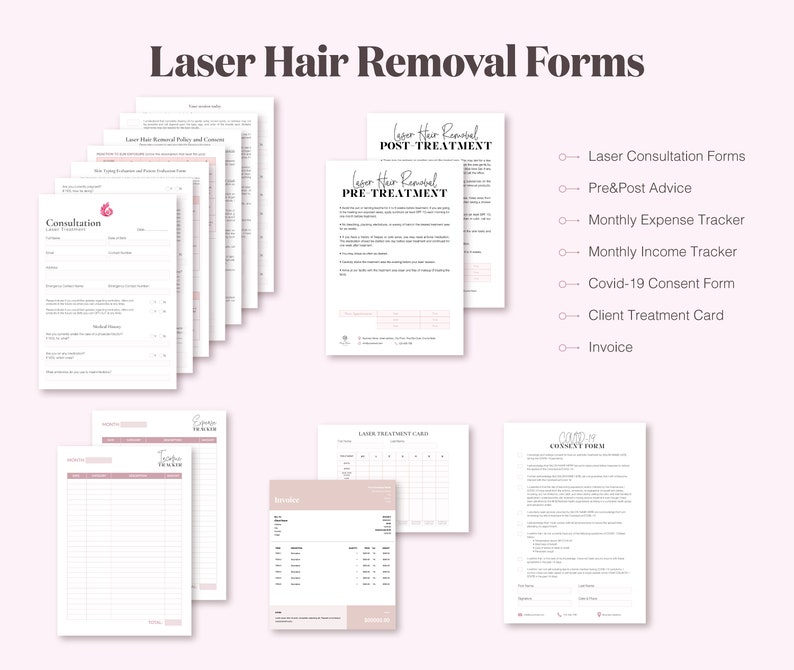 Laser Hair Removal Consultation Forms Laser Hair Removal | Etsy