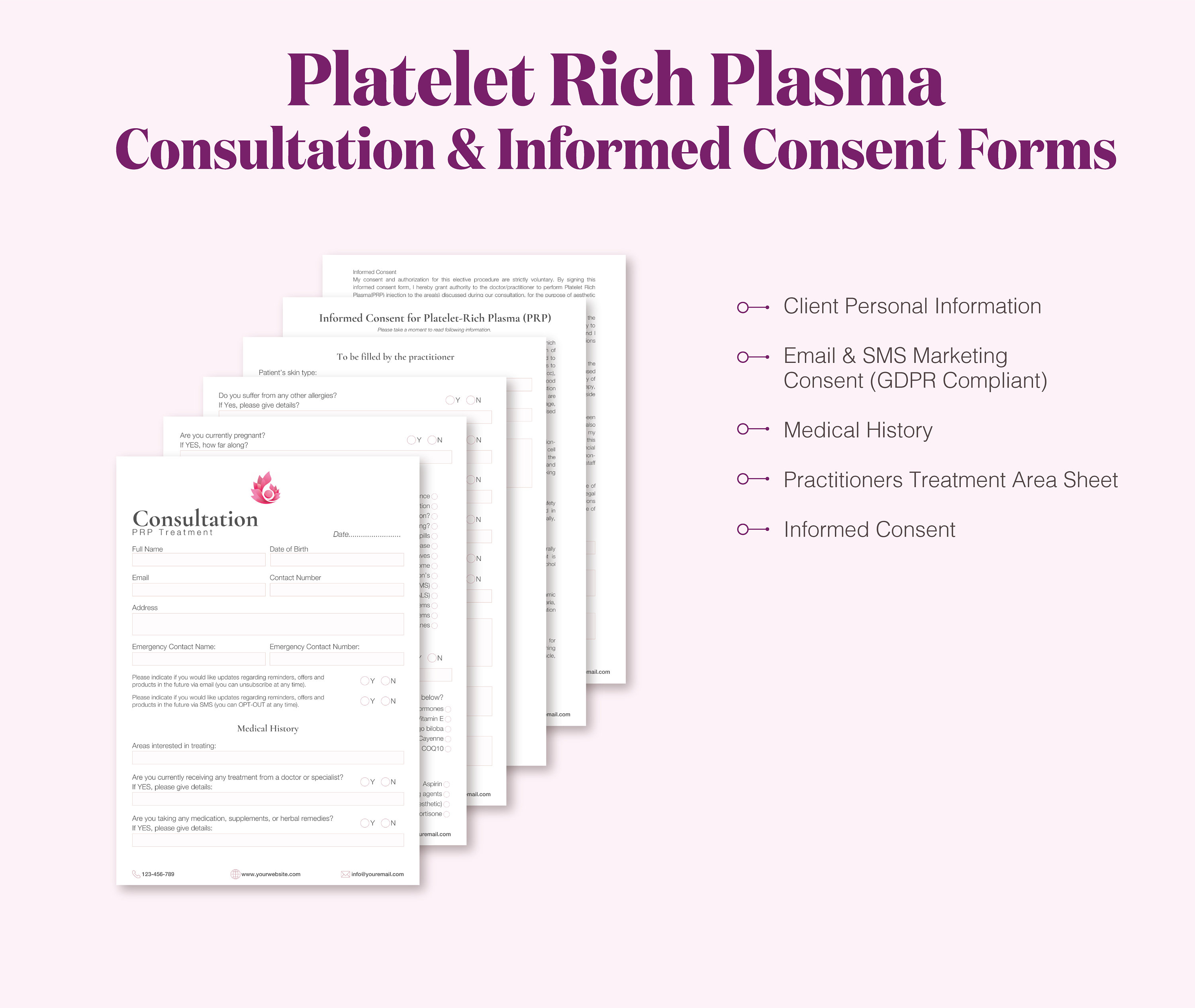 PRP Platelet Rich Plasma Treatment Bundle Fully Editable - Etsy