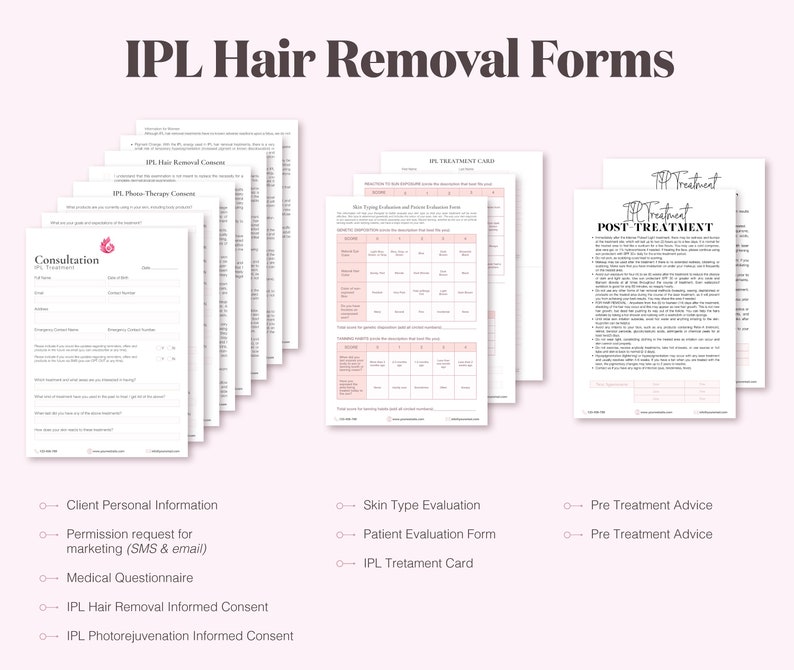 IPL Treatment Consultation Forms | Ipl Hair Removal Consent Form ...