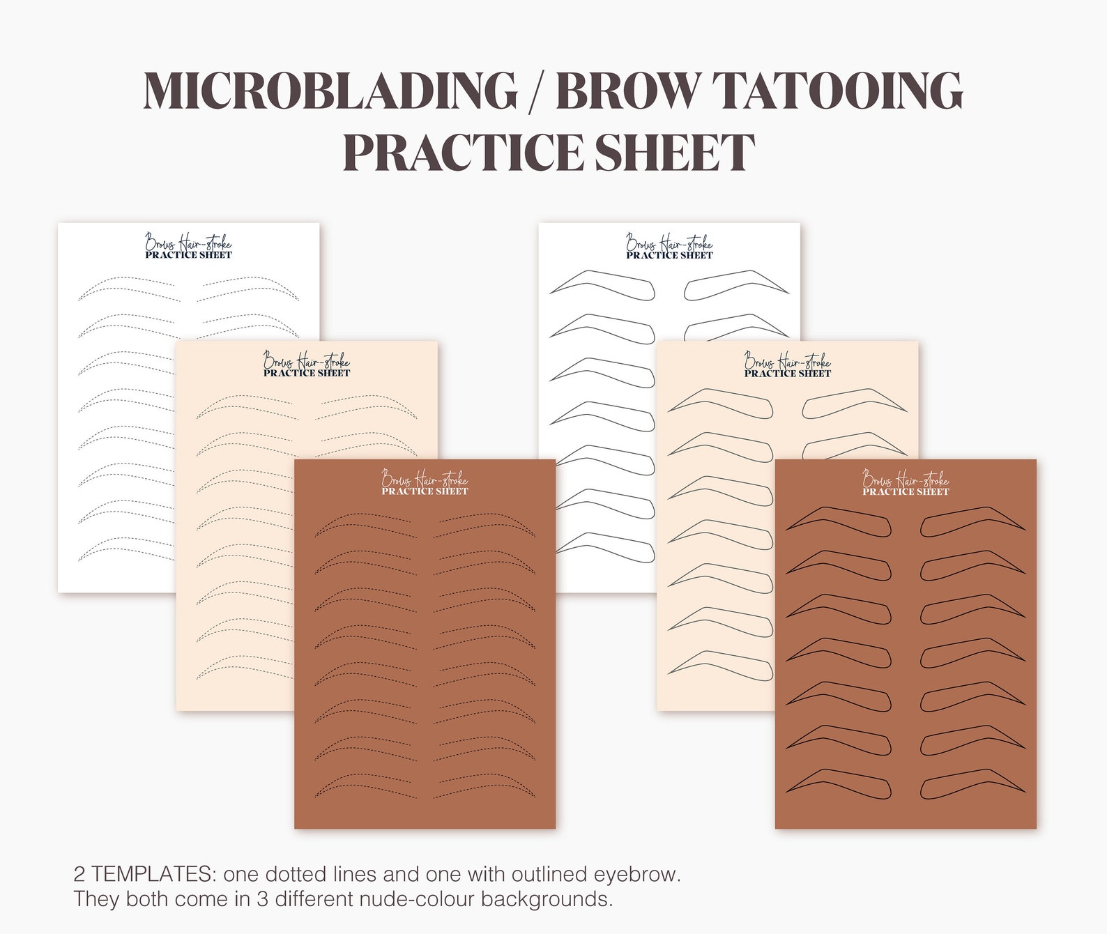Microblading Practice Sheet | Eyebrow Tattoo Practice Sheet Template ...