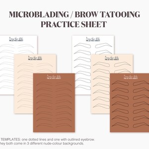 Microblading Practice Sheet | Eyebrow Tattoo Practice Sheet Template ...