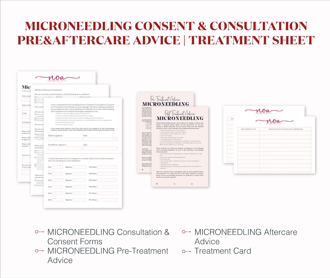 Microneedling Consultation Form Printable & Ipad - Etsy Australia