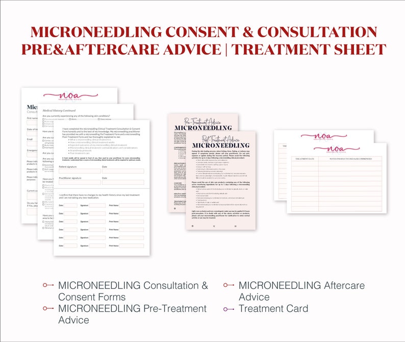 Microneedling Consultation Form - Printable & Ipad, Fully Editable ...