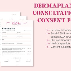 Dermaplaning Consultation Form - Printable & iPad ***customisable ...