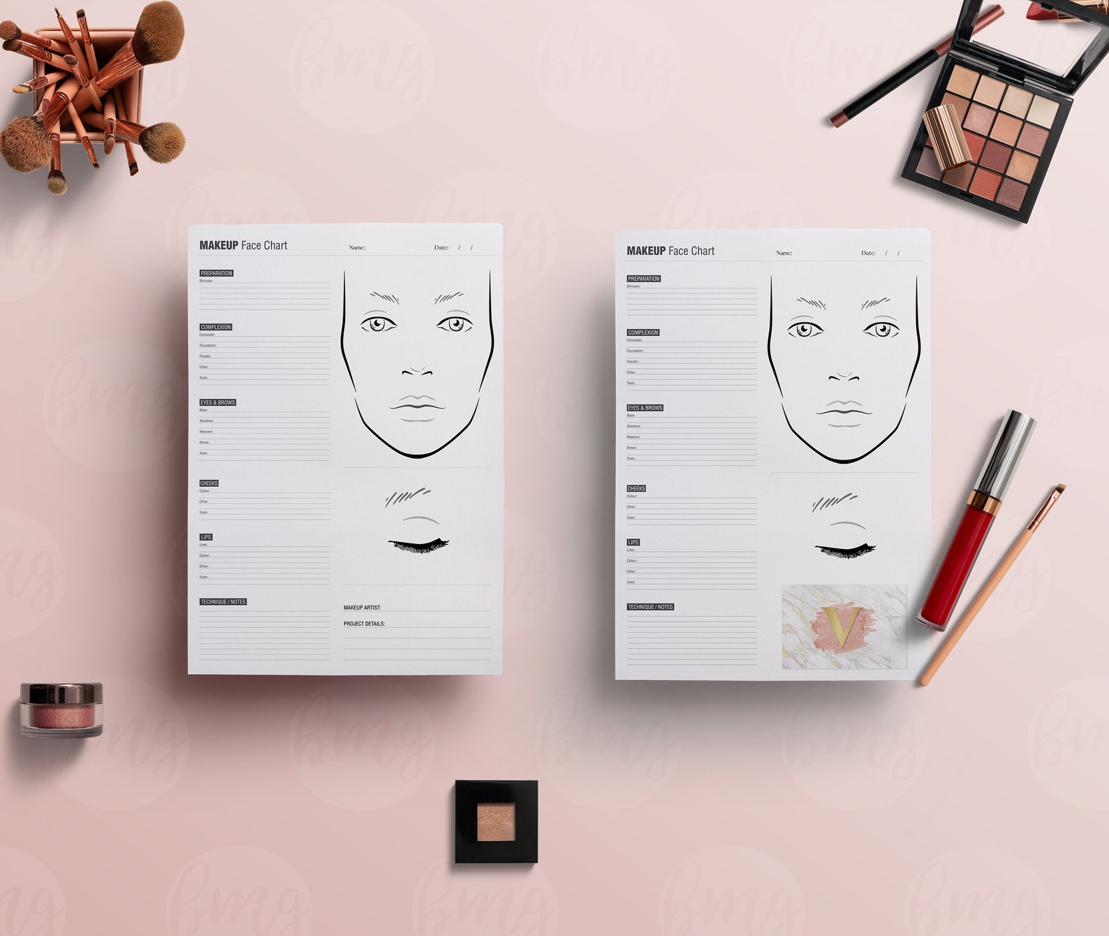 Makeup Face Chart. Face Chart. Makeup Consultation Form. Makeup ...