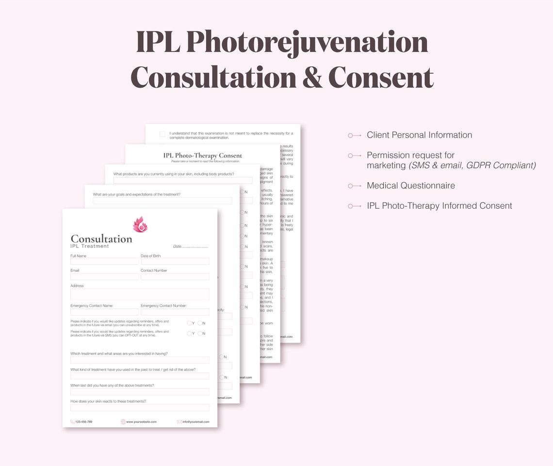 IPL Treatment Consultation Forms | Ipl Hair Removal Consent Form ...