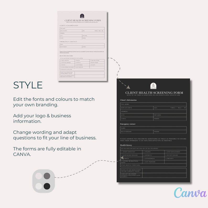 Comprehensive Health Screening Form Template for Fitness & Wellness ...