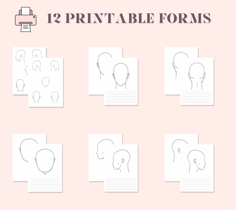 Printable Head Sheets. Hairdressing Head Sheets. Technical Head Sheets ...