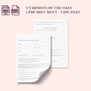 Detailed Hair Colour Patch Test Guide for Hairdressers. FULLY EDIABLE ...