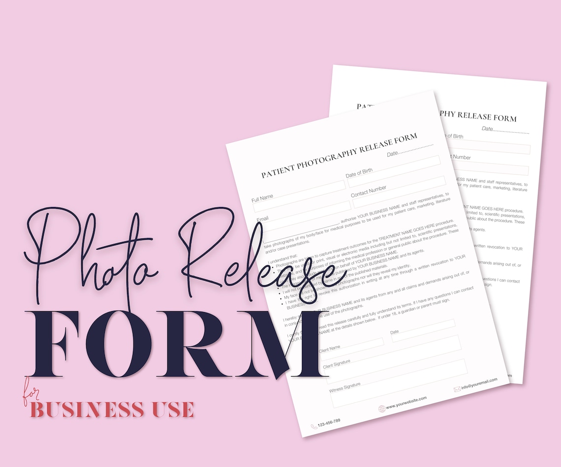 Photo & Video Release Form. Photo Consent Form for Beauty Salon ...