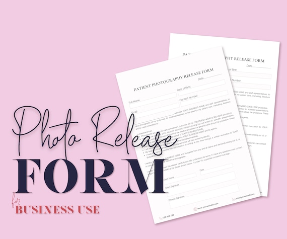 Photo & Video Release Form. Photo Consent Form for Beauty | Etsy