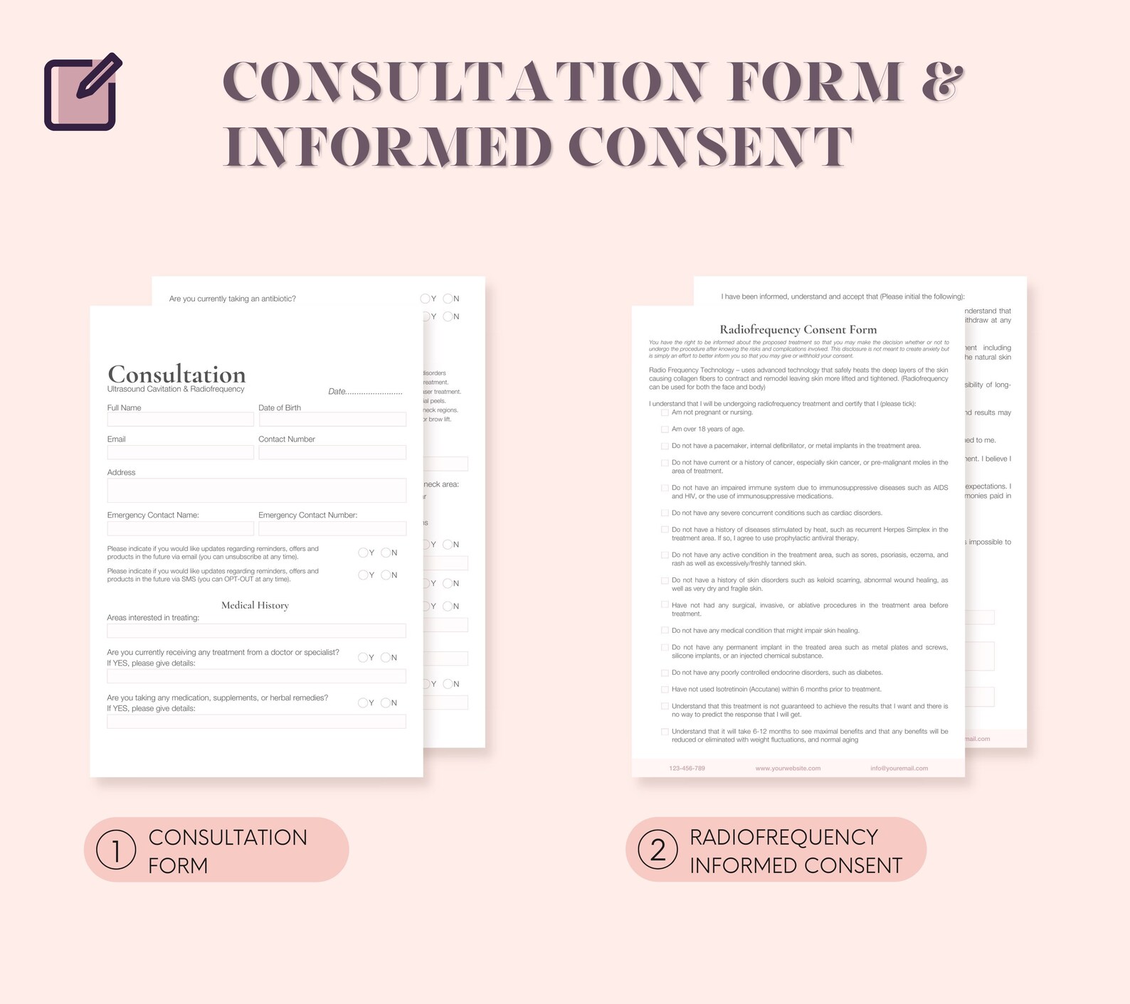 Radio Frequency Consent & Consultation Forms. Client Intake, Consent ...
