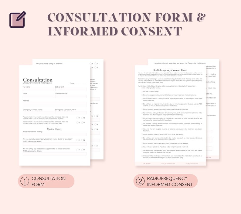 Radio Frequency Consent & Consultation Forms. Client Intake, Consent ...