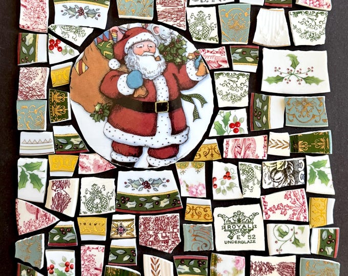Christmas / Santa Claus Hand-cut Vintage & Antique China Mosaic Tiles ...