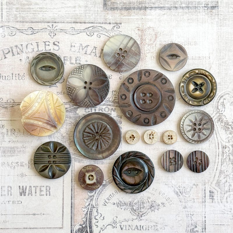 Antique Buttons Shell - Etsy