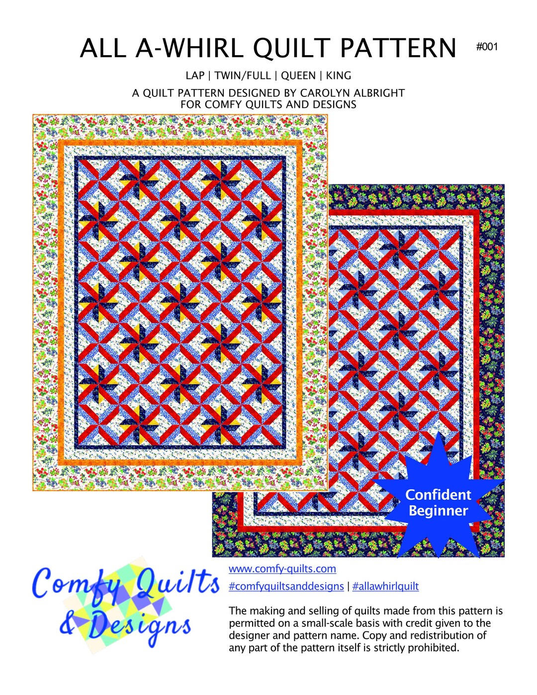 All A-whirl Quilt Pattern in Multiple Sizes - PDF - Etsy