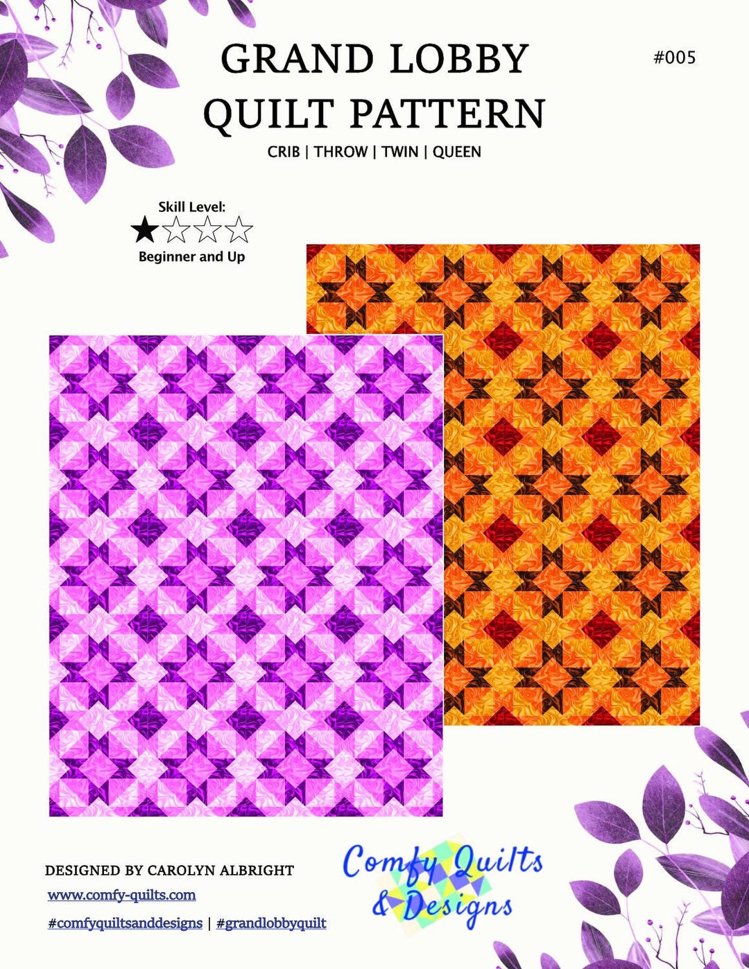 Grand Lobby Quilt Pattern Multiple Sizes - PDF - Etsy