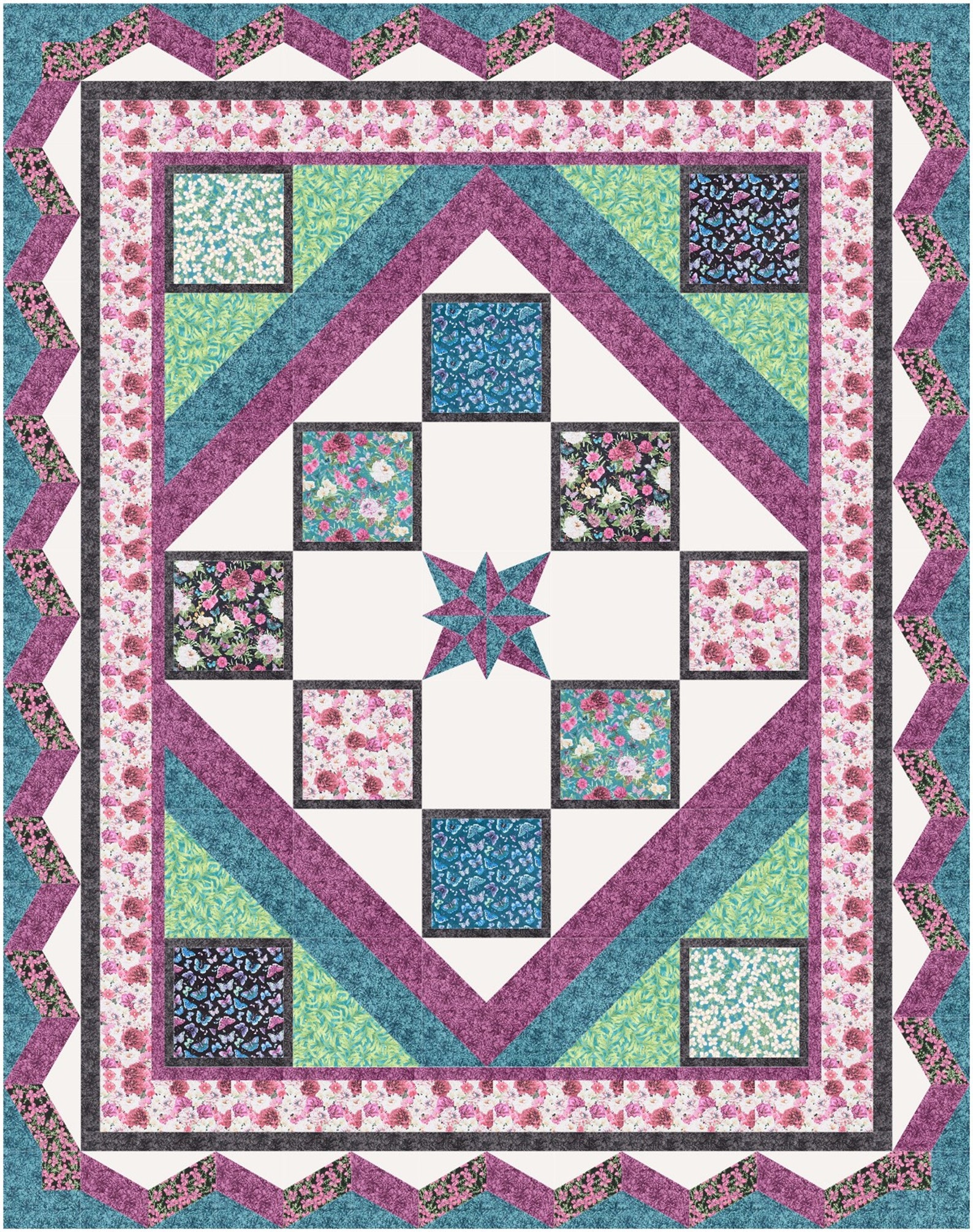 Trip Around the Wild Quilt Pattern Twin Size - PDF - Etsy