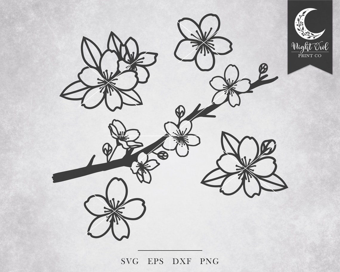 Sakura SVG Bundle Cherry Blossom Svg Floral Design Svg | Etsy