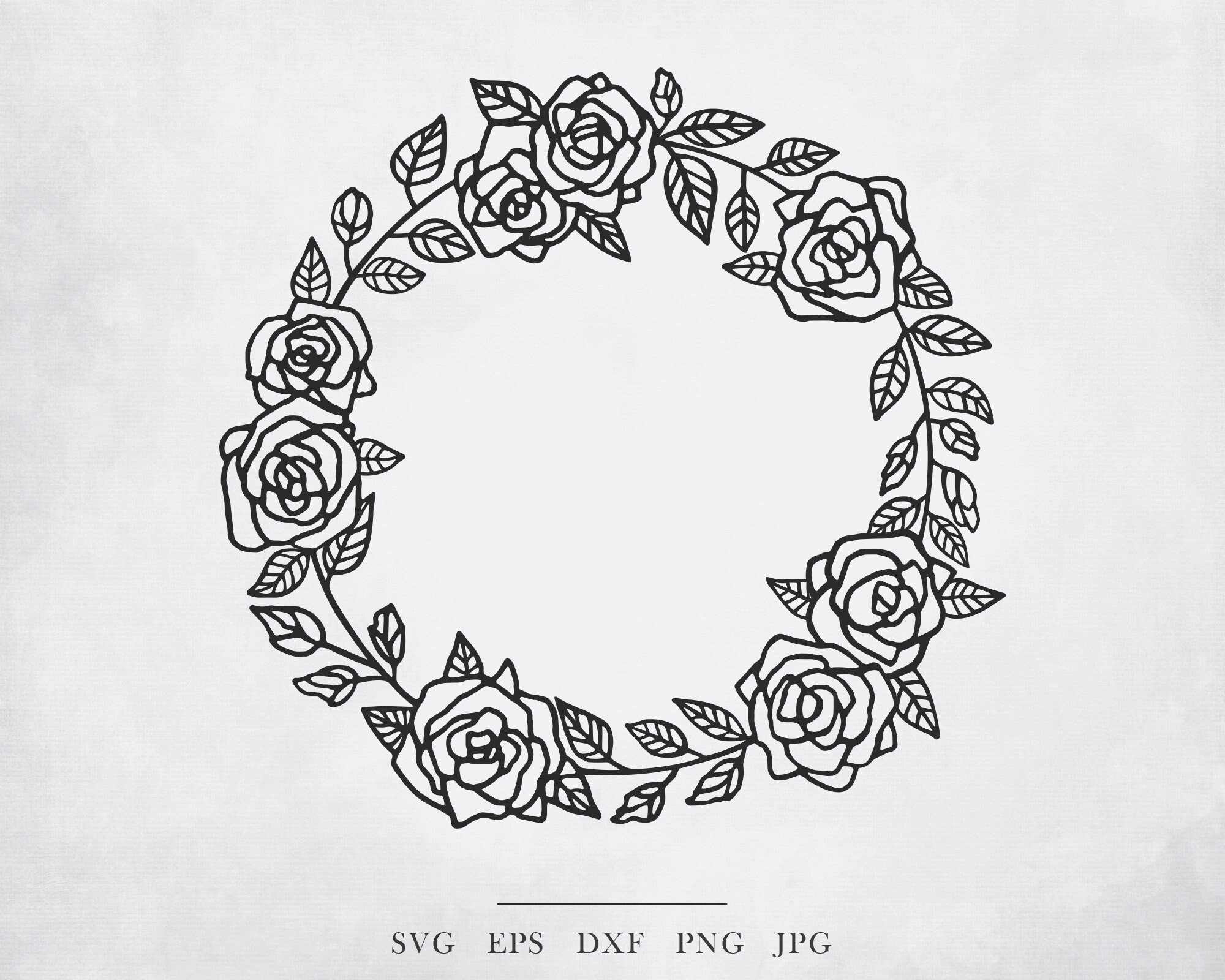 Rose Wreath SVG Laurel Leaf Wreath SVG Rose Frame Svg - Etsy