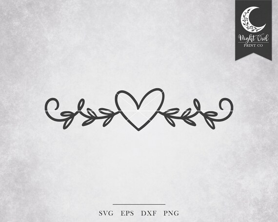 Heart Flourish SVG Floral Design Svg Simple Floral Flower - Etsy