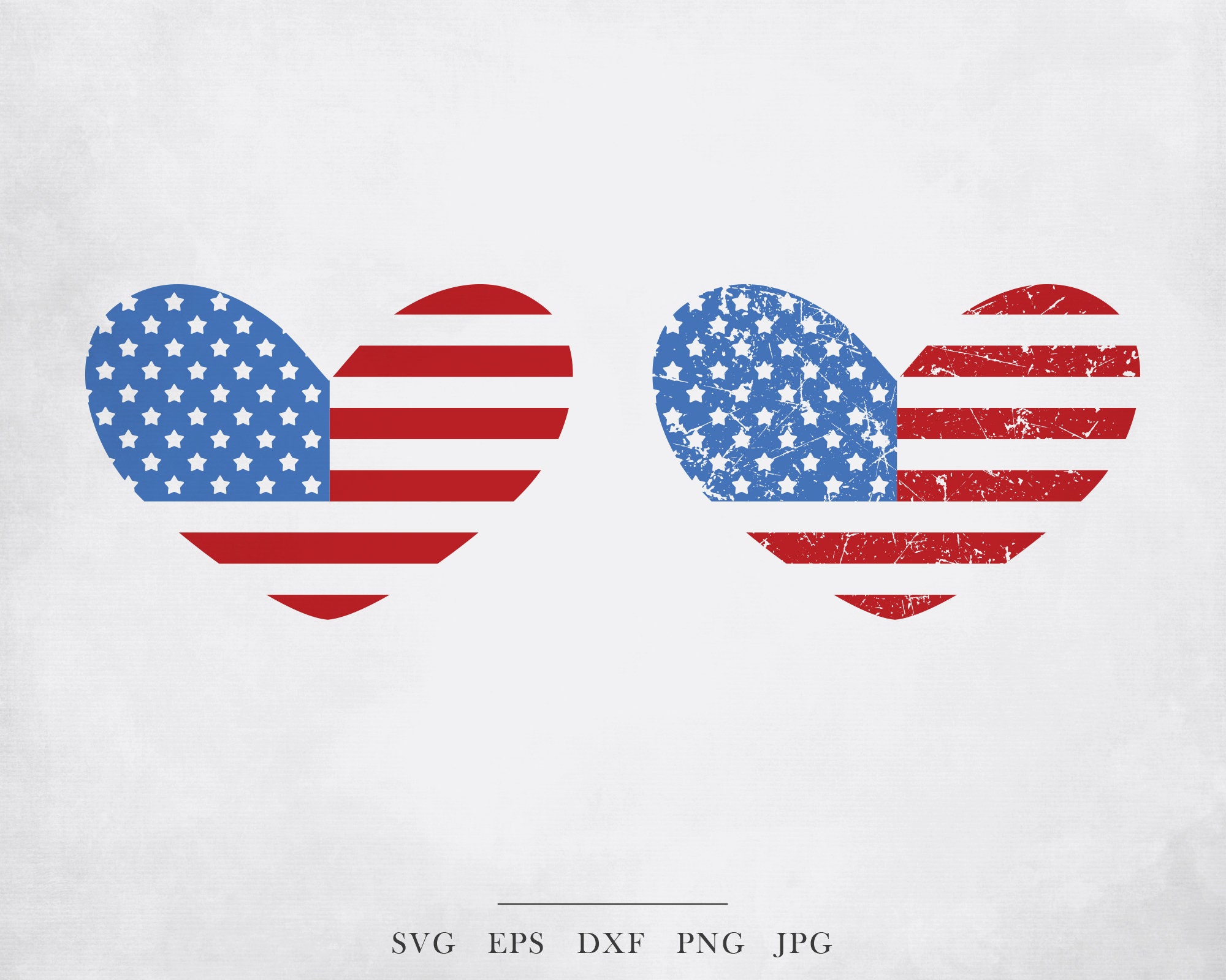 American Flag Heart SVG Bundle - America Svg, Stars and Stripes Svg ...