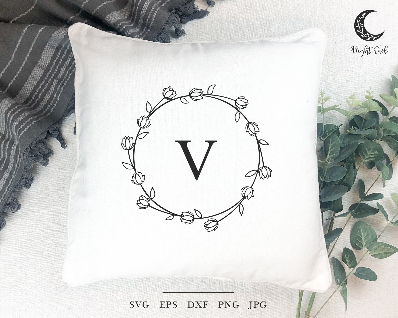 Tulip Wreath SVG Tulip Svg Monogram Frame Circle (Instant Download) - Etsy