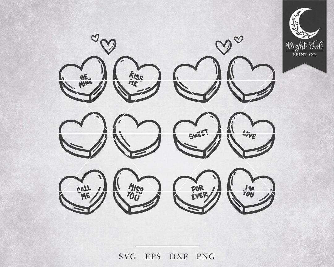 Sweetheart Candy SVG Bundle Conversation Heart Svg, Valentines Day Svg ...