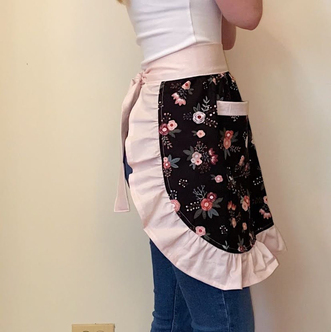 Womens Half Apron, Ruffle Apron, Womens Apron, Baking Apron, Waist ... Womens Half Apron, Ruffle Apron, Womens Apron, Baking Apron, Waist ...