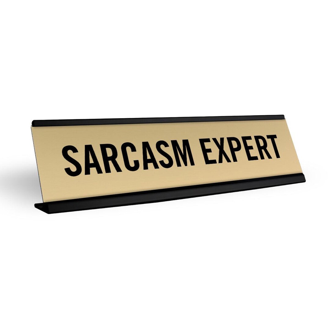 Sarcasm Expert Desk Name Plate - Etsy
