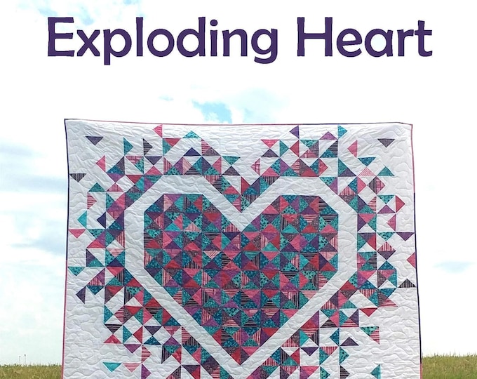 PAPER MINI Exploding Heart Quilt Pattern by Slice of Pi Quilts wall ...